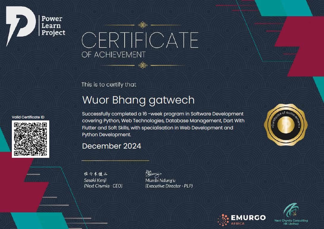 Wuor Bhang | UI/UX Designer & Software Developer